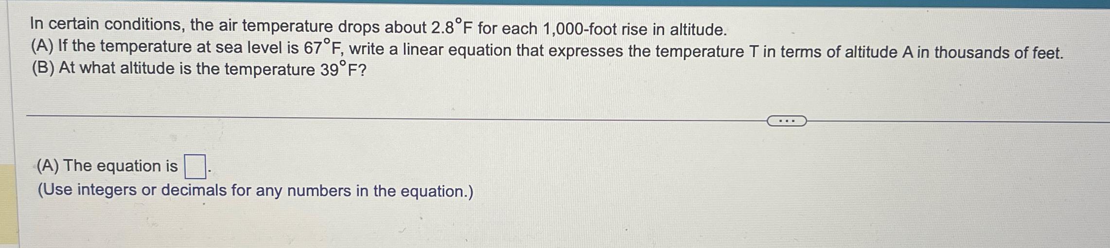 Solved In certain conditions, the air temperature drops | Chegg.com