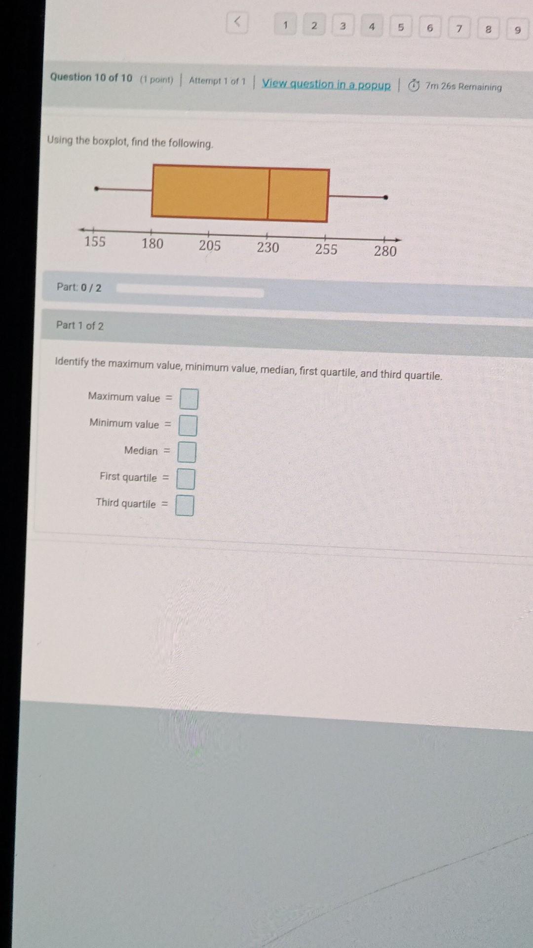 Solved Using the boxplot, find the following. Part: 0/2 Part | Chegg.com