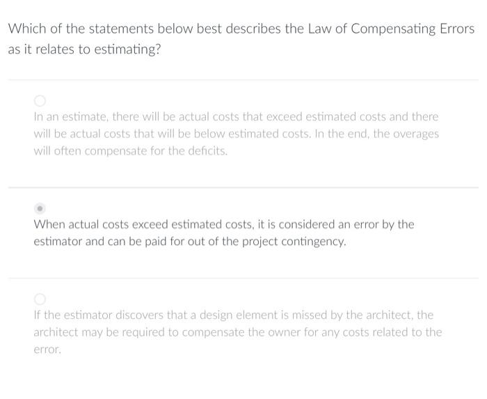 Solved Which of the statements below best describes the Law | Chegg.com