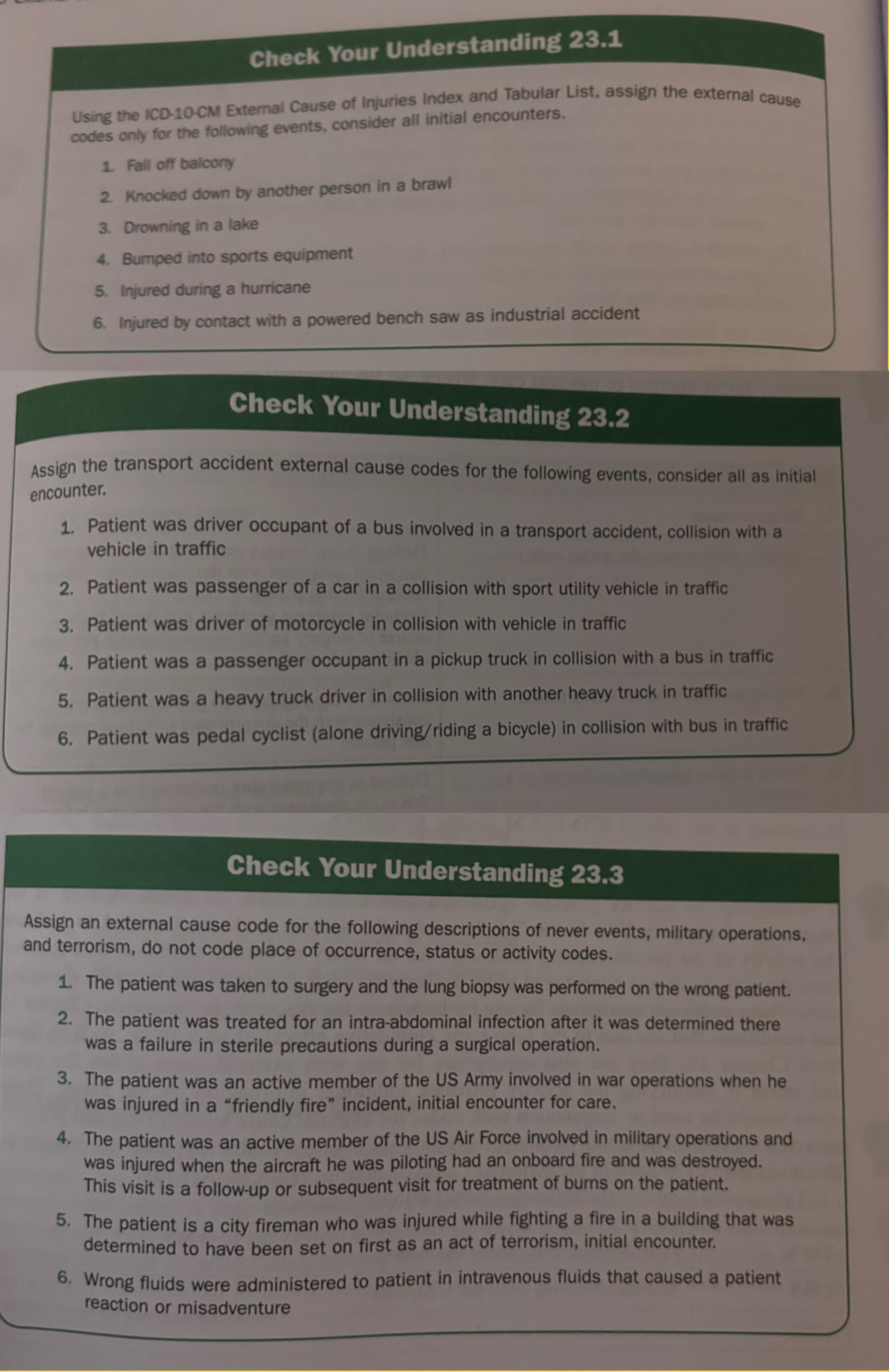 Solved Check Your Understanding 23.1Using the ICD-10-CM | Chegg.com