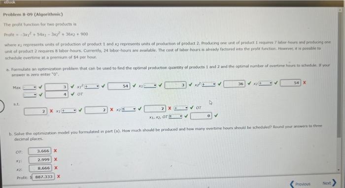 Hroblem 8-00 (Algorithmic) The arofit tunction tor | Chegg.com