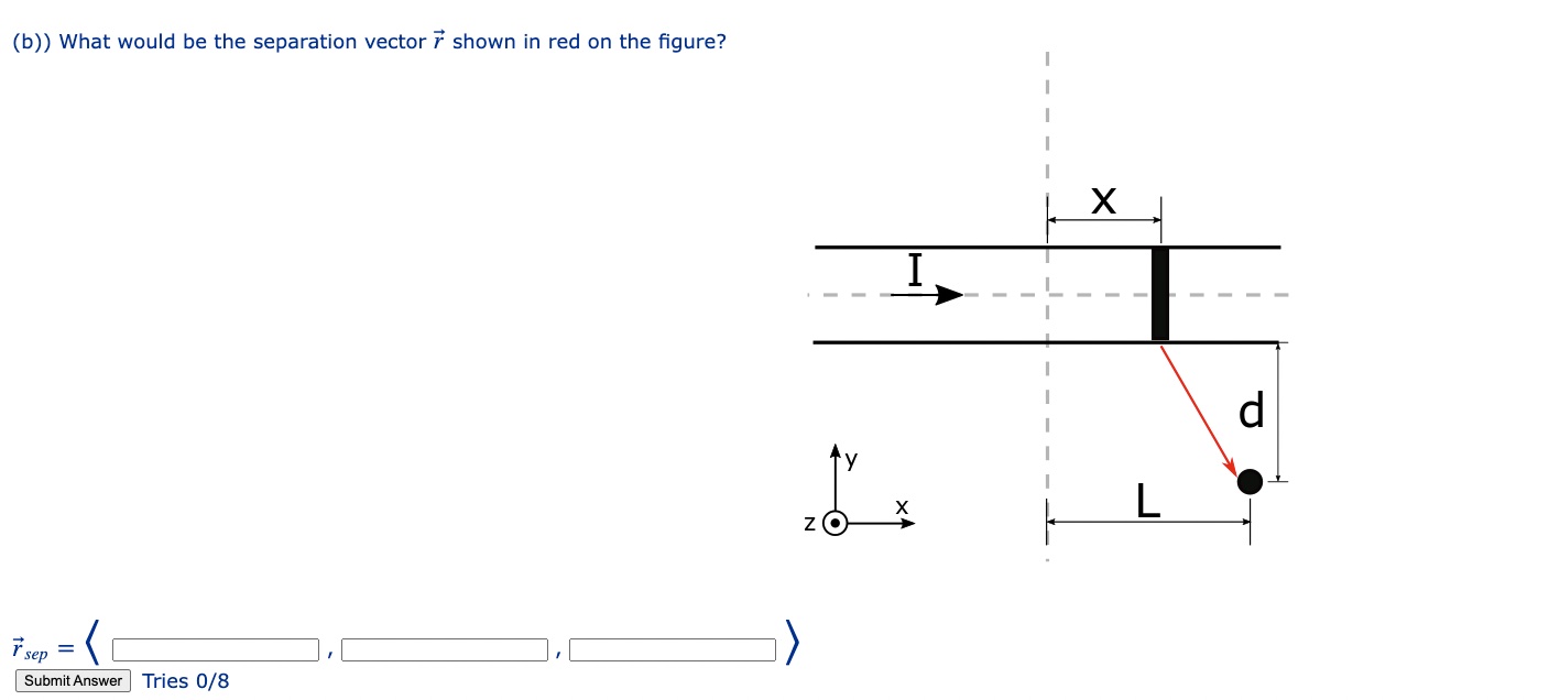 Solved (b)) ﻿What would be the separation vector vec(r) | Chegg.com