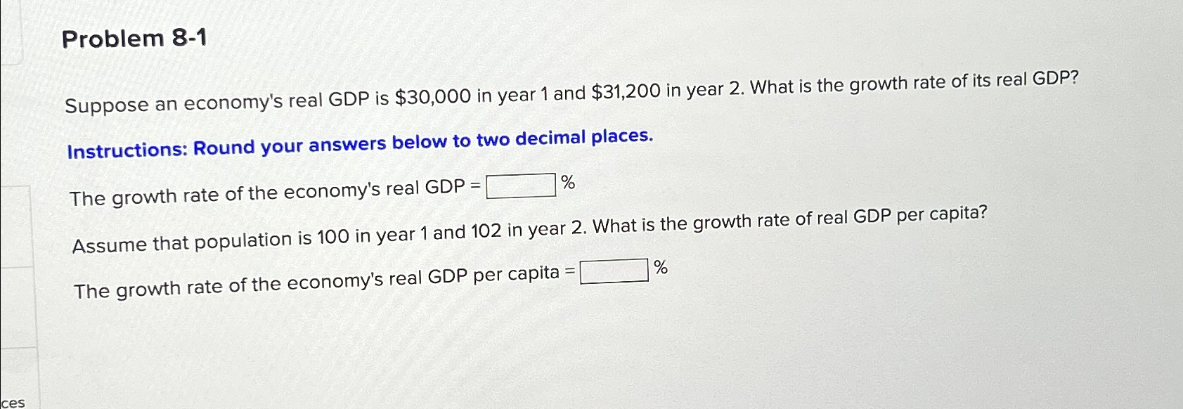 Solved Problem 8-1Suppose an economy's real GDP is $30,000 | Chegg.com