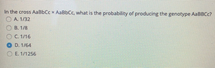 Solved In the cross AaBbcc * AaBbCc, what is the probability | Chegg.com