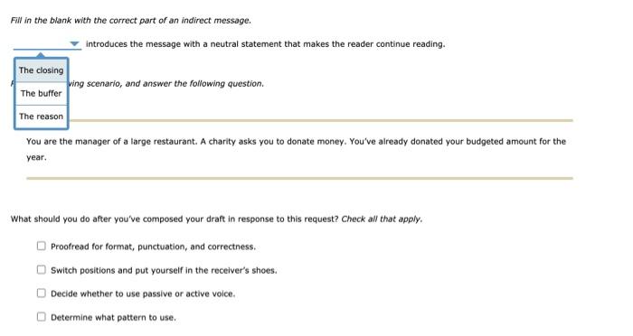 Solved 3. Composing Effective Negative Messages Use the | Chegg.com