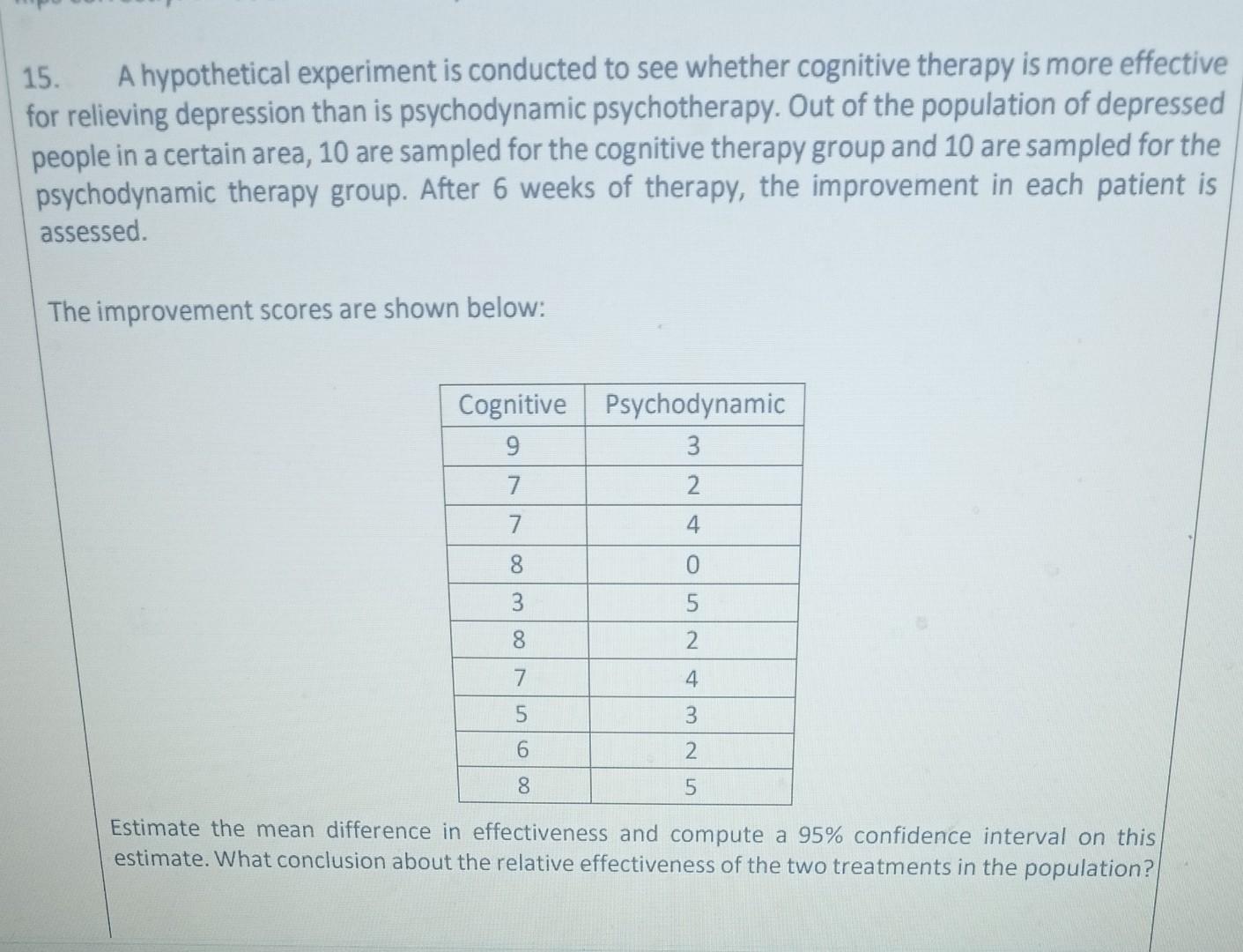 Solved 15. A hypothetical experiment is conducted to see | Chegg.com