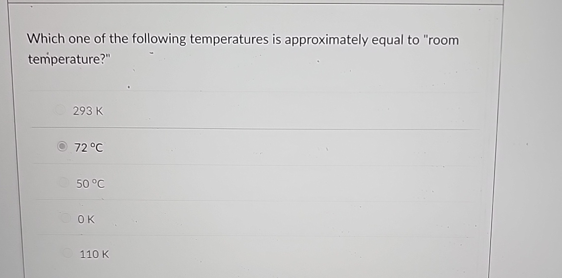 Solved Which one of the following temperatures is | Chegg.com