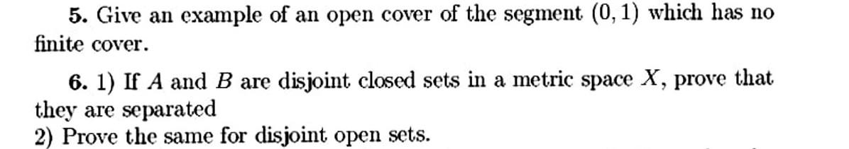 Solved 5. Give an example of an open cover of the segment | Chegg.com