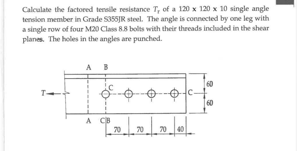 Solved Calculate the factored tensile resistance T, of a 120 | Chegg.com