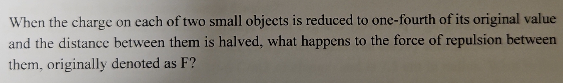 Solved When the charge on each of two small objects is | Chegg.com
