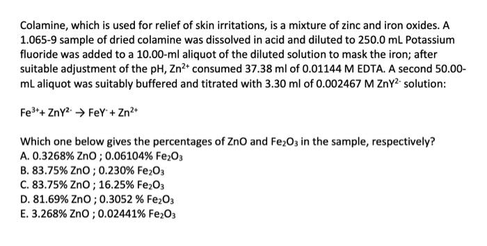 Solved Colamine, which is used for relief of skin | Chegg.com