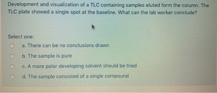 Solved Development and visualization of a TLC containing | Chegg.com