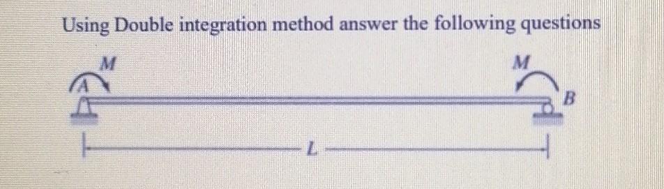 Solved Using Double Integration Method Answer The Following 6844