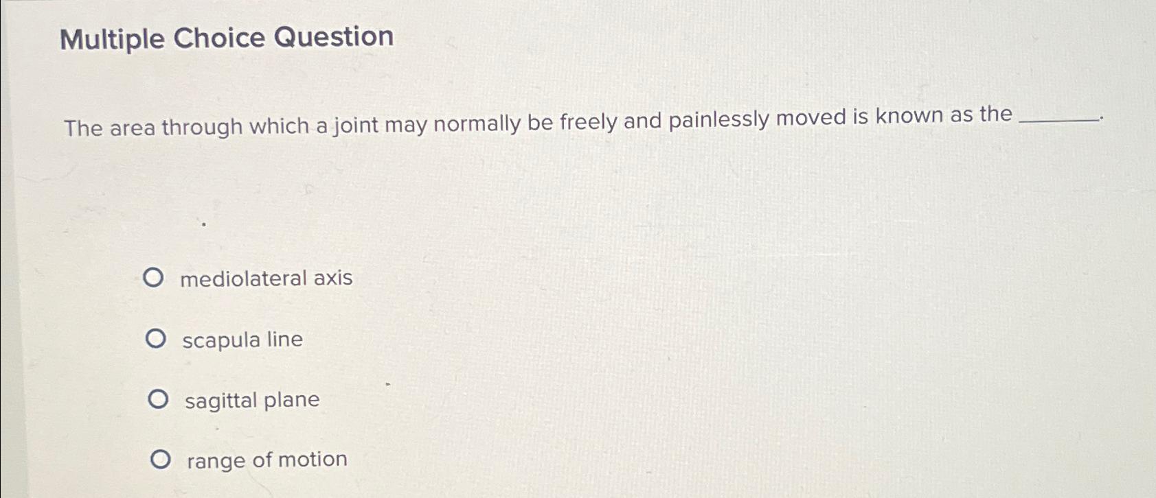 Solved Multiple Choice QuestionThe area through which a | Chegg.com