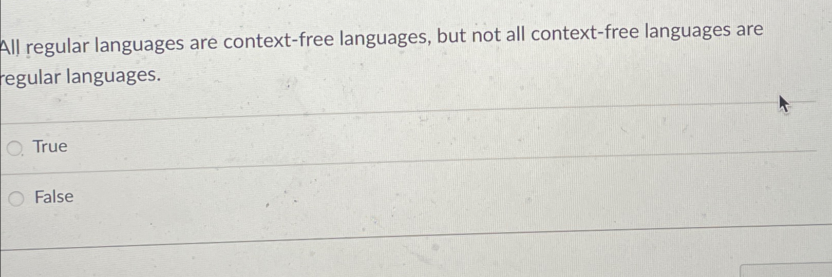 Solved All regular languages are context-free languages, but | Chegg.com