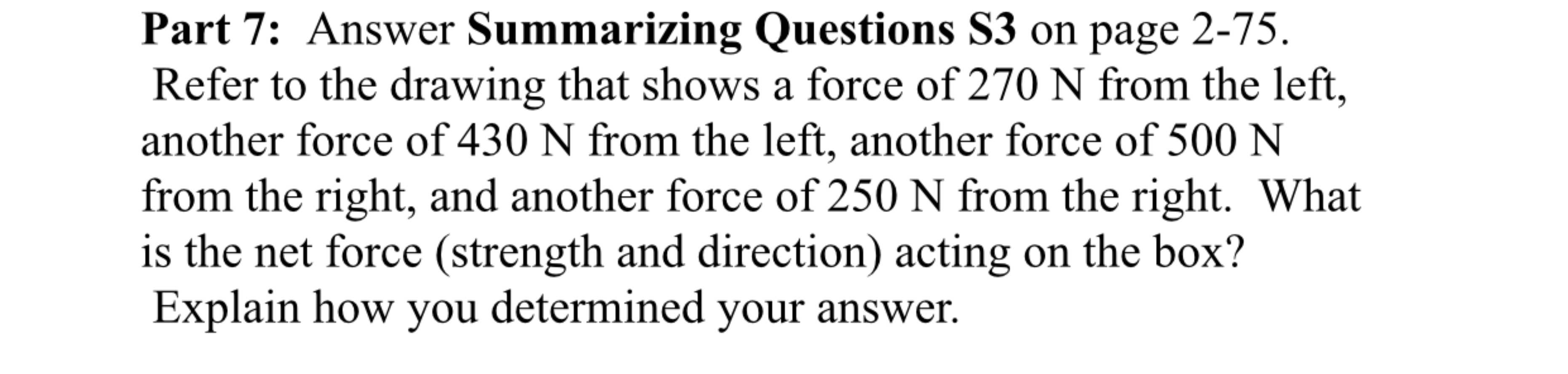 Solved Part 7: Answer Summarizing Questions S3 ﻿on page | Chegg.com