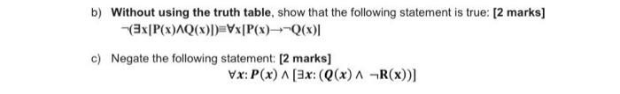 Solved b) Without using the truth table, show that the | Chegg.com