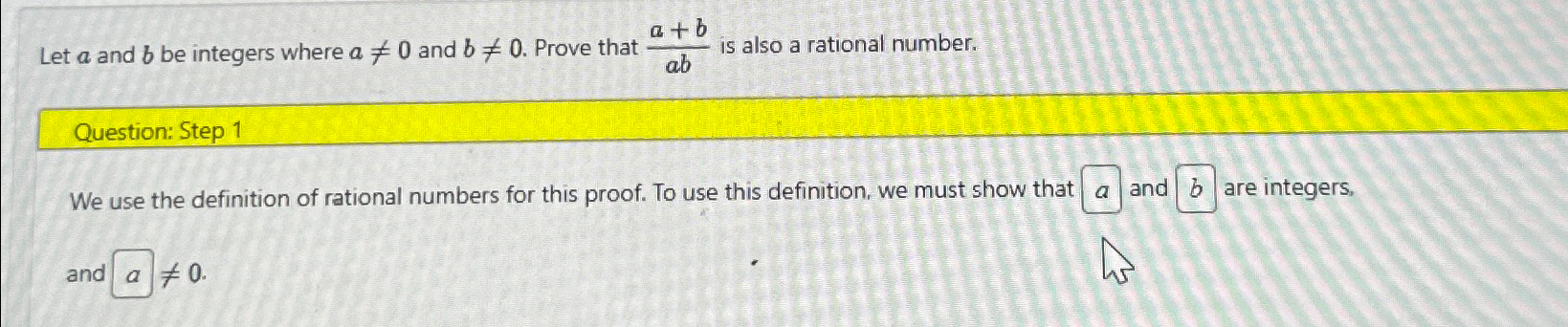 Solved Let a and b ﻿be integers where a≠0 ﻿and b≠0. ﻿Prove | Chegg.com