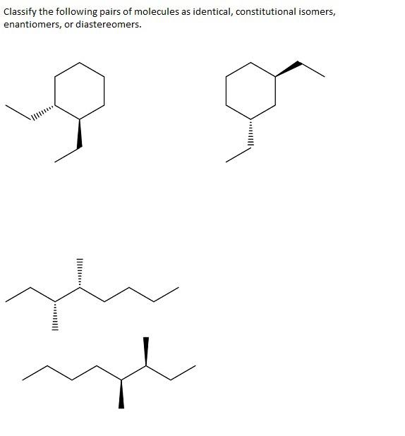 Solved Classify the following pairs of molecules as | Chegg.com