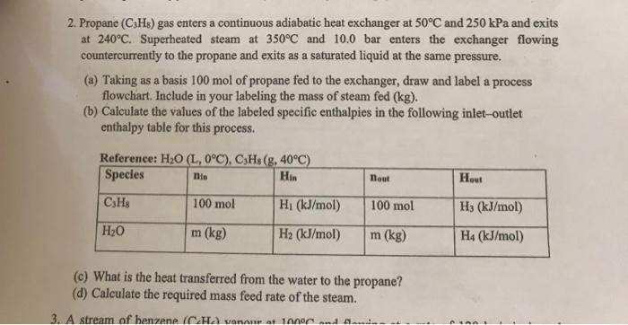 2. Propane \\( \\left(\\mathrm{C}_{3} | Chegg.com