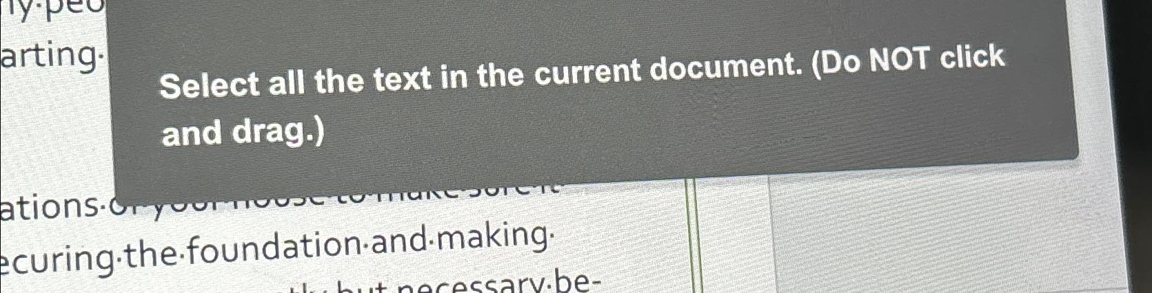Solved Select all the text in the current document. (Do NOT | Chegg.com