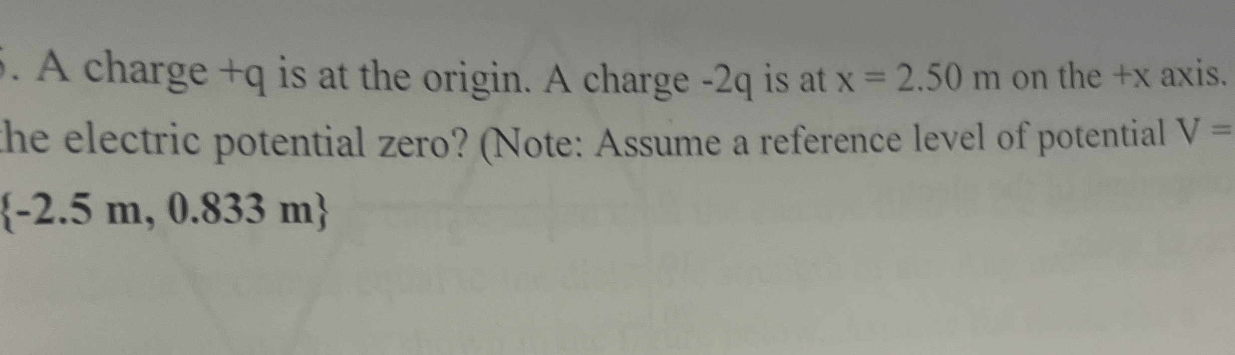 Solved A charge +q is at the origin. A charge -2 ﻿q is at | Chegg.com