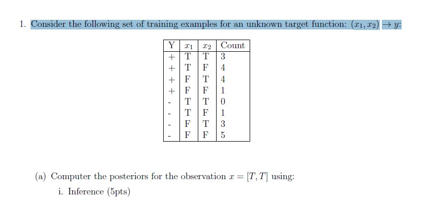 Solved Probabilistic ModelsConsider the following set of | Chegg.com