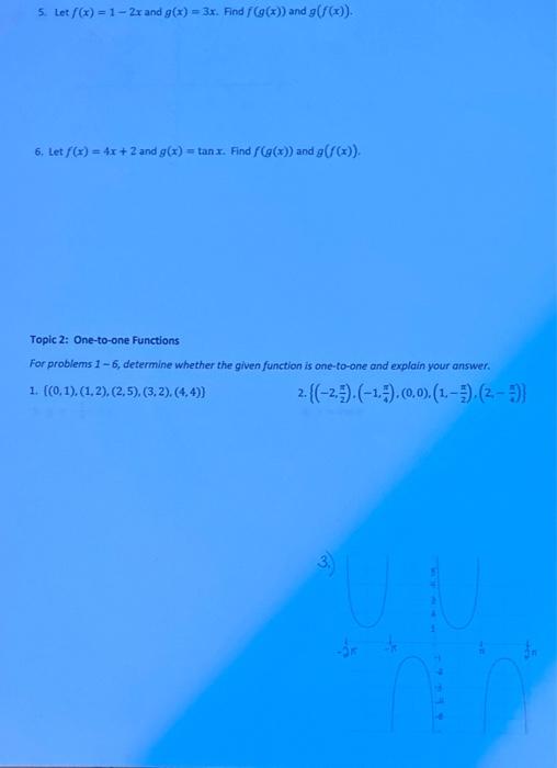 Solved for 5 and 6 it is function composition.for 1-6 | Chegg.com