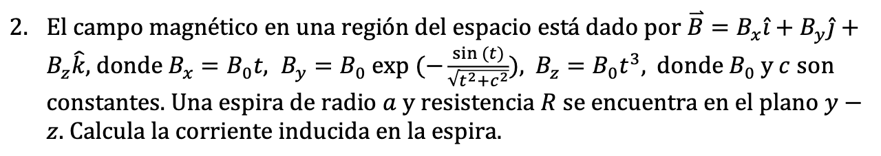 Solved El campo magnético en una región del espacio está | Chegg.com