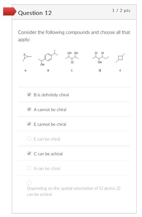Solved Consider the following compounds and choose all that | Chegg.com