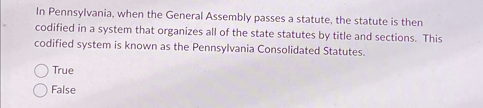 Solved In Pennsylvania, when the General Assembly passes a | Chegg.com