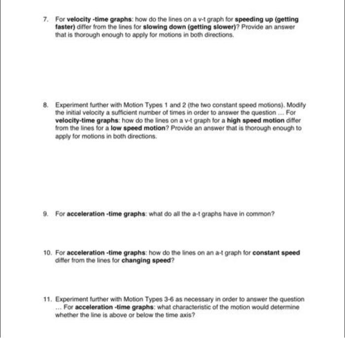 Solved Part 2: Drawing Generalizations About Motion Types | Chegg.com