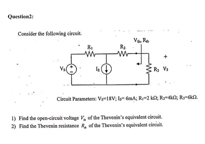 Solved Consider the circuit below: Circuit Parameters: | Chegg.com