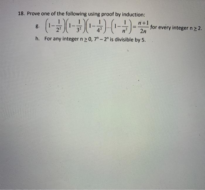 Solved 18. Prove one of the following using proof by | Chegg.com