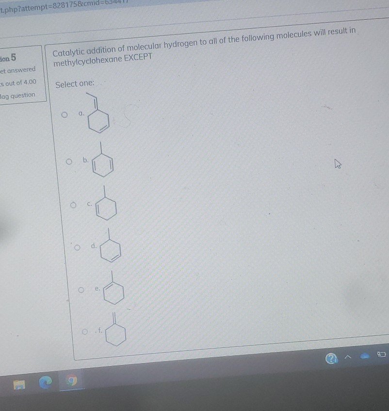 Solved t.php?attempt=828175&cm ion 5 Catalytic addition of | Chegg.com