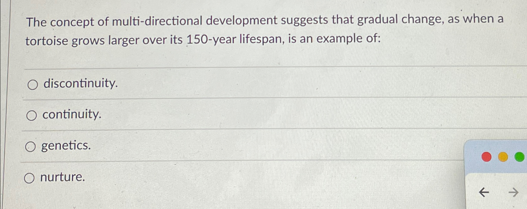 Solved The concept of multi-directional development suggests | Chegg.com