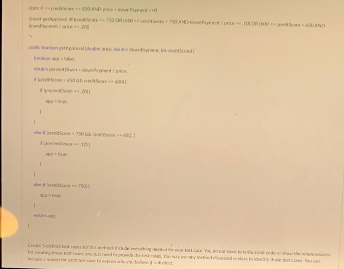 Solved please hlep me create 5 distinct test cases for this | Chegg.com Solved please hlep me create 5 distinct test cases for this | Chegg.com