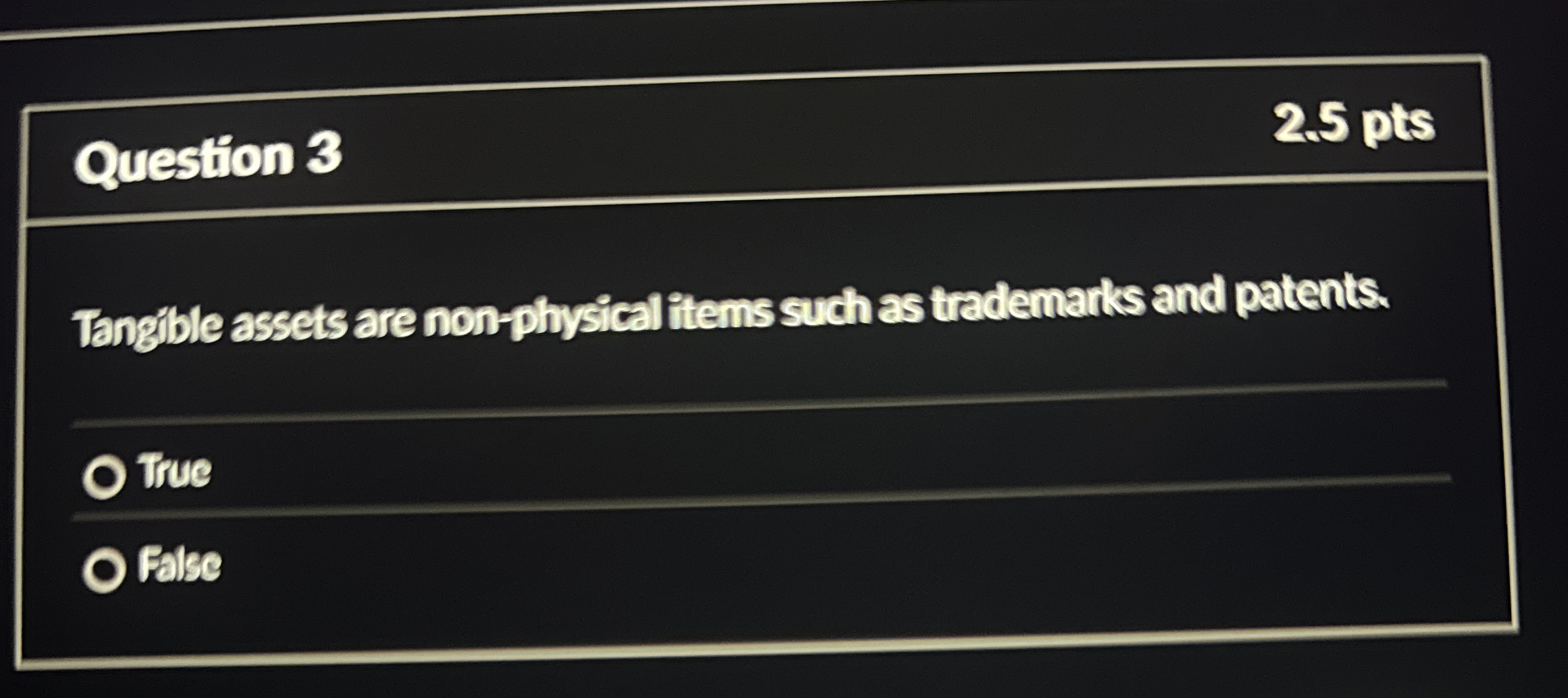 Solved Question 32.5 ﻿ptsTangible assets are non-physical | Chegg.com