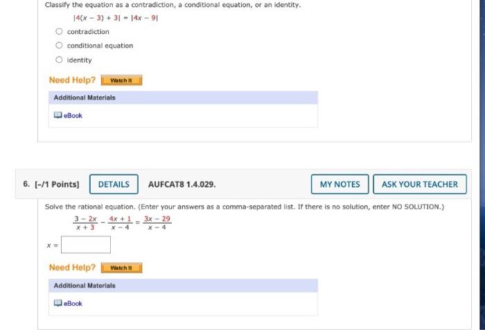 Solved Classify the equation as a contradiction, a | Chegg.com