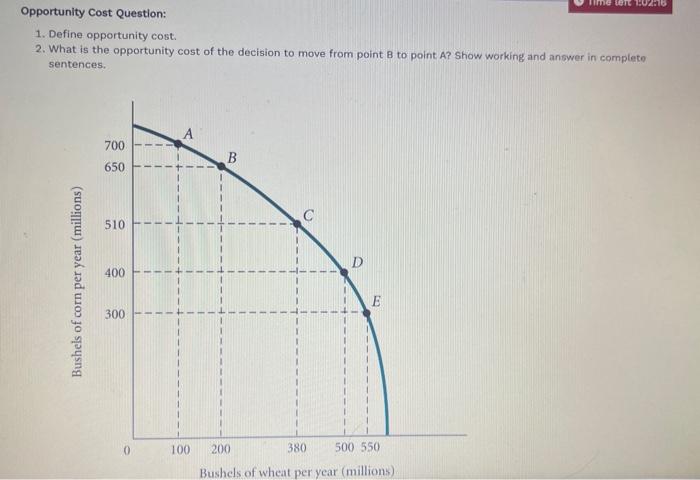 Solved Opportunity Cost Question: 1. Define opportunity | Chegg.com