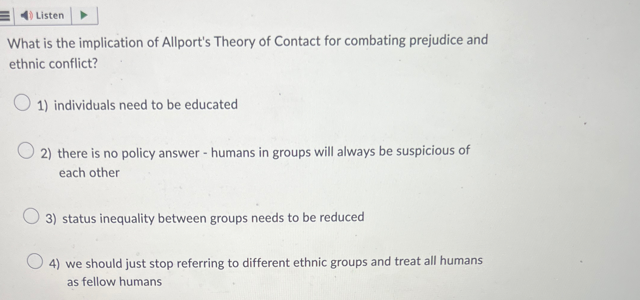 Solved ListenWhat is the implication of Allport's Theory of | Chegg.com