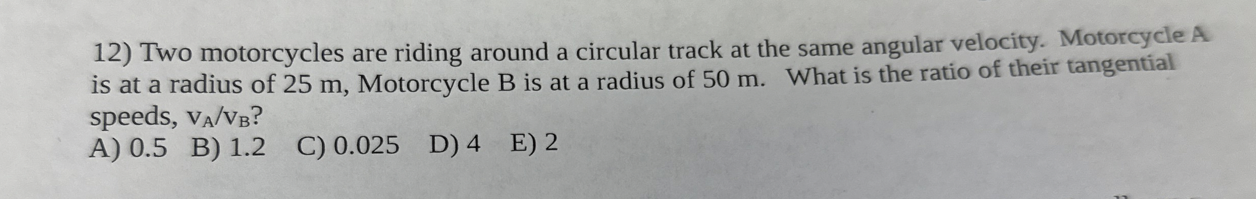 Solved Two motorcycles are riding around a circular track at | Chegg.com
