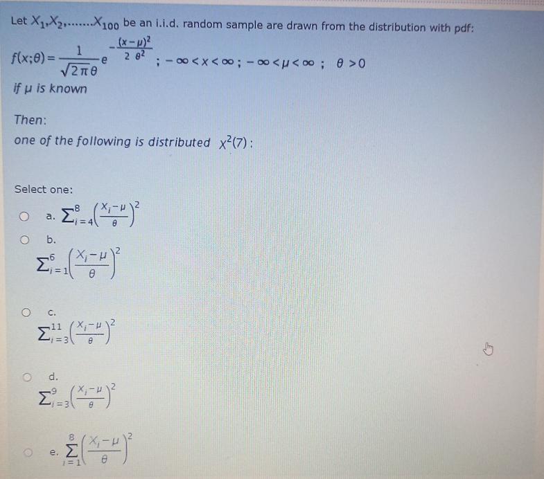 Solved Let x1,x2,dotsdots.x100 ﻿be an i.i.d. ﻿random sample | Chegg.com