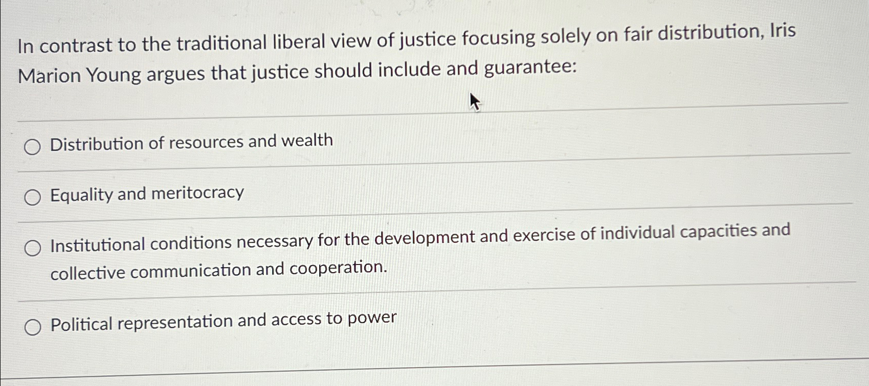 Solved In contrast to the traditional liberal view of | Chegg.com