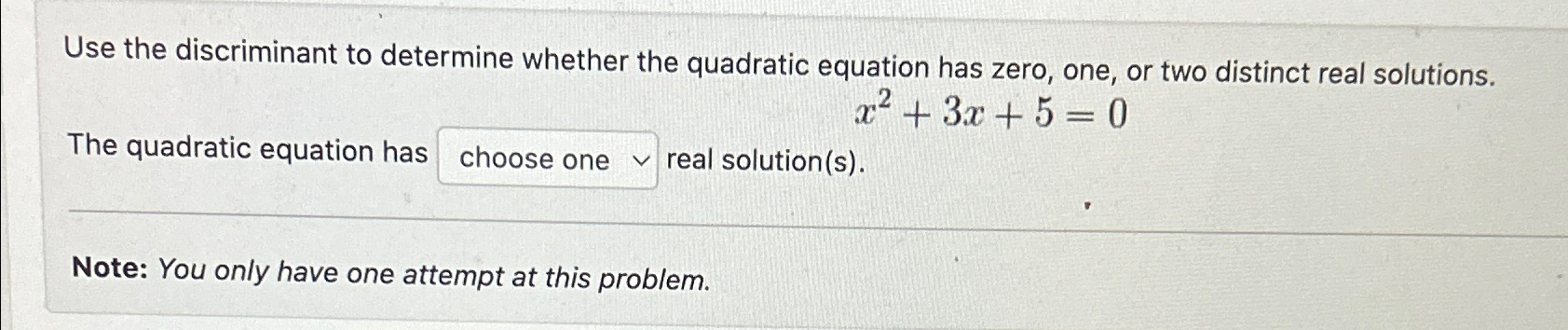 Solved Use the discriminant to determine whether the | Chegg.com