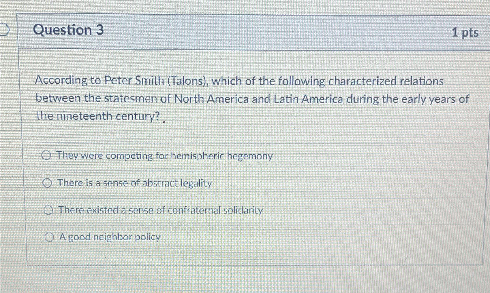 Solved Question 31 ﻿ptsAccording to Peter Smith (Talons), | Chegg.com