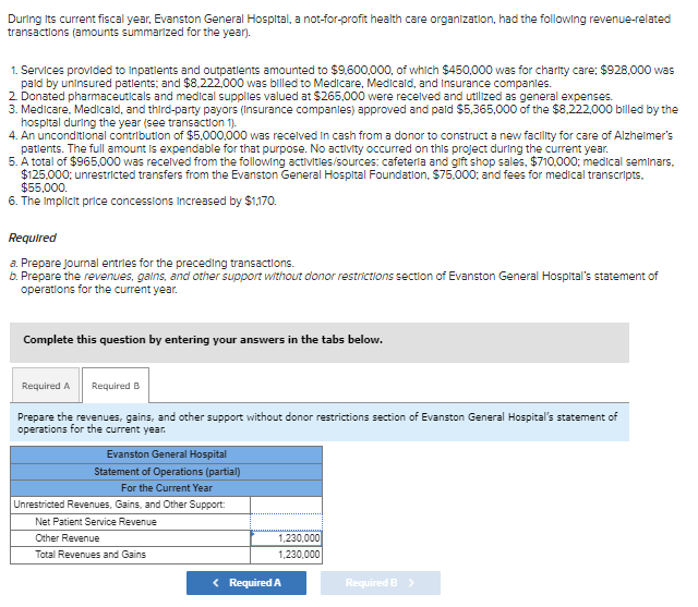 NEED THE NET PATIENT SERVICE REVENUE!!!! ﻿Durlng its | Chegg.com