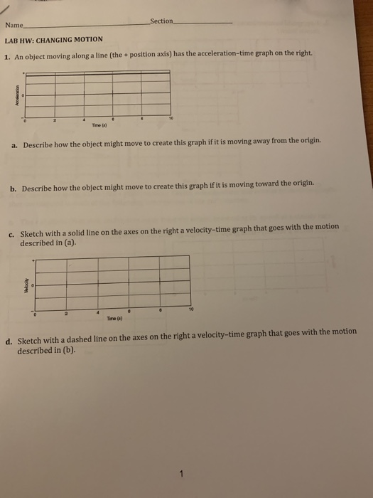 Solved Name Section LAB HW: CHANGING MOTION 1. An object | Chegg.com
