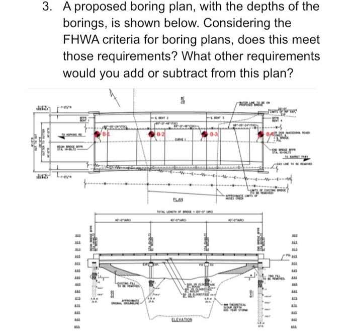 3. A proposed boring plan, with the depths of the | Chegg.com