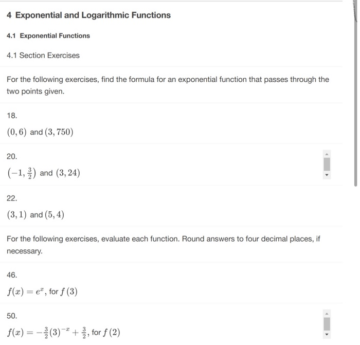 Solved 4 Exponential and Logarithmic Functions 4.1 | Chegg.com